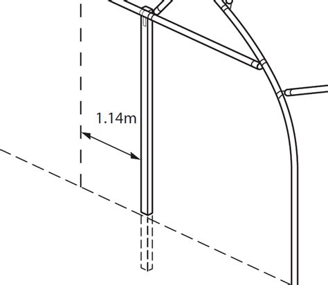 M3016 30ft Polytunnel Hinged Door Frame Assembly