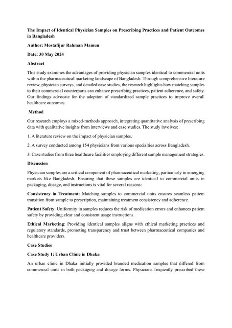 Pdf The Impact Of Identical Physician Samples On Prescribing