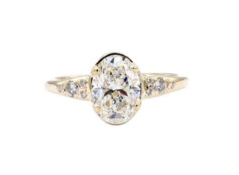 Custom Yellow Gold Oval Diamond Engagement Ring