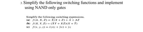 Solved Using Switching Algebra Simplify The Following