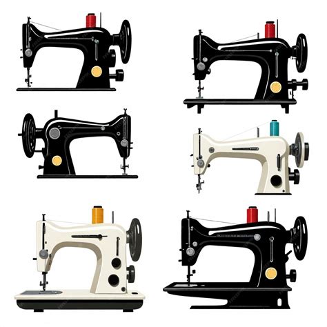 Premium Vector A Collection Of Different Types Of Sewing Machines