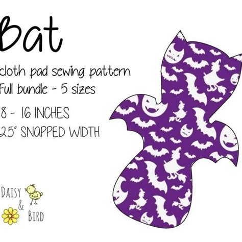 Bat Reusable Cloth Menstrual Pads Pdf Sewing Pattern Daytime Bundle