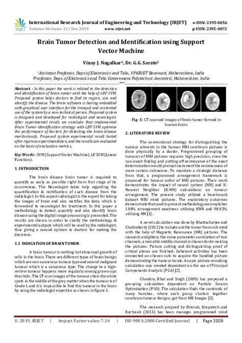 Pdf Brain Tumor Detection And Identification Using Support Vector Machine