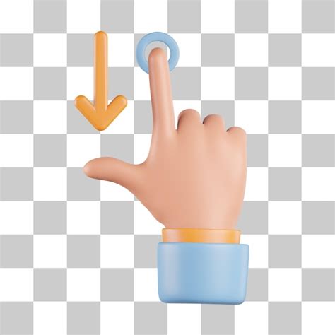 Premium Psd Gesture Swipe Down 3d Icon