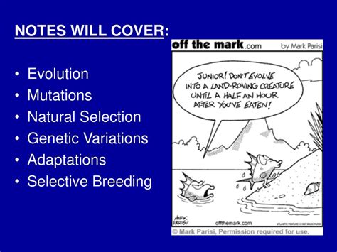 Ppt Notes Will Cover Evolution Mutations Natural Selection Genetic Variations Adaptations
