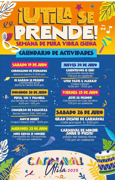 Calendario Oficial Del Carnaval Útila 2025 Rds Eventoshn