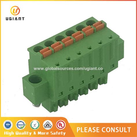 Buy Wholesale China 3 81mm Pitch 6pins Female Spring Type Pluggable Screwless Terminal Block