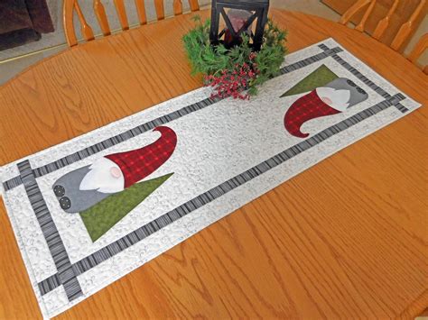 Digital Gnome Table Runner Pattern Pdf Winter Christmas Etsy