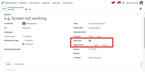 Maintenance In Odoo Odoo V Enterprise Edition Book