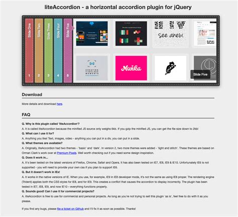 Liteaccordion A Horizontal Accordion Plugin For Jquery