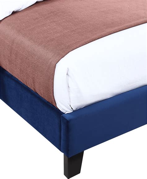 Emeline Navy Blue Polyester Fabric Queen Bed Rooms To Go