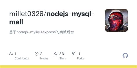 Github Millet0328nodejs Mysql Mall 基于nodejsmysqlexpress的商城后台