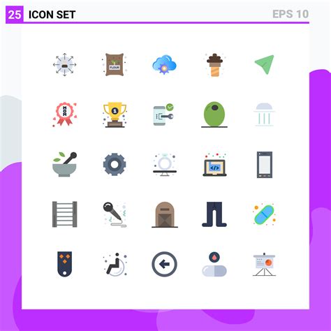 User Interface Pack Of 25 Basic Flat Colors Of Ice Cream Yogurt Flour Computing Setting Editable