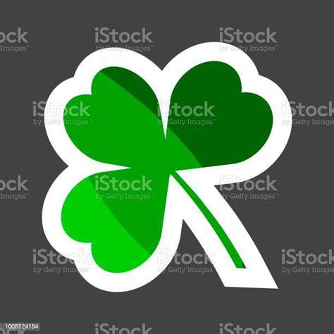 벡터 아이콘 스티커 3leafed 클로버 컬러 벡터 일러스트입니다 레이어 그룹화 쉽게 편집 그림에 대 한 당신의 디자인에 대 한 3 명에 대한 스톡 벡터 아트 및 기타