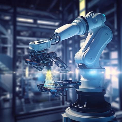 Premium Ai Image Automated Robot Arm Assembly Line