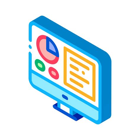 Analytics On Computer Screen Isometric Icon Vector Illustration 19473404 Vector Art At Vecteezy