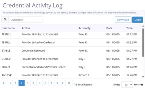 Credential Activity Log In Axxess Dde