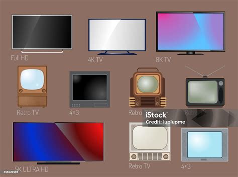 Tv 스크린 Lcd 모니터 서식 파일 전자 장치 기술 디지털 크기 대각선 디스플레이 비디오 현대 플라즈마 가정용 컴퓨터 벡터 일러스트 레이 션 0명에 대한 스톡 벡터 아트
