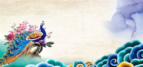 Peacock Background Peacock Ink Flower Background Image For Free Download