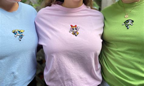 Powerpuff Girls Shirt Buttercup Blossom Bubbles Cartoon Hand