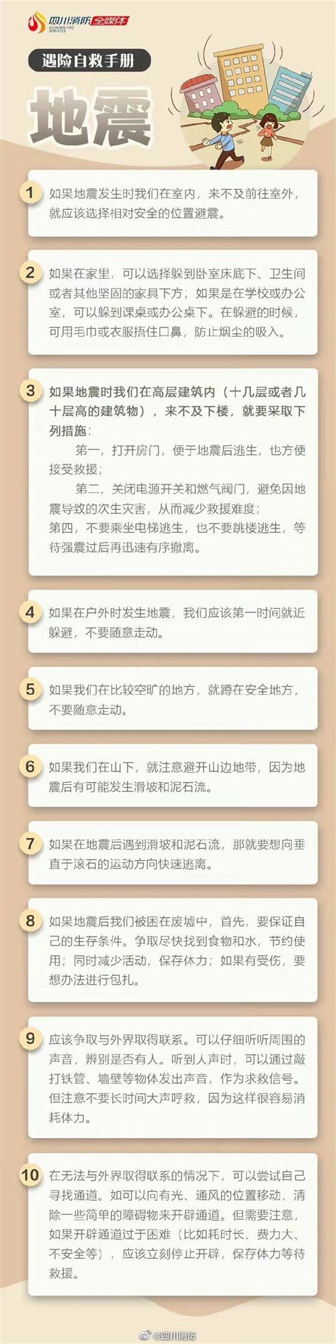 请查收这份遇险自救手册掌握防震避险常识关键时刻能自救 进行 地震 陈艳婷