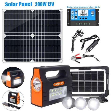 Kit De Panneau Solaire 200w Générateur Dénergie Solaire Contrôleur De