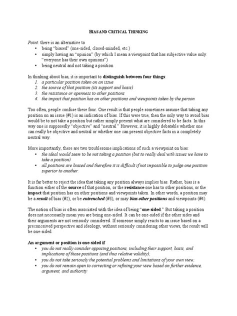 bias critical thinking pdf pdf bias thought