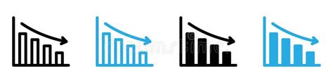 Reduction Chart Icon Set Depicting Data Reduction Symbols Ideal For