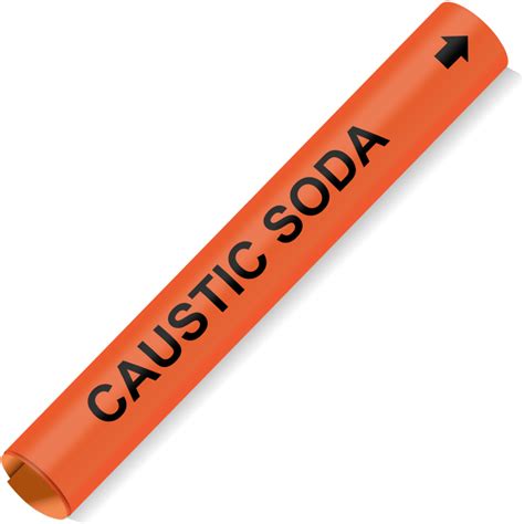 Coiled Pipe Marker Caustic Soda Orange Asme A13 1