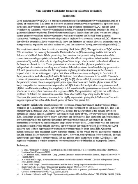 Sahil Summary Pdf General Relativity Quantum Gravity