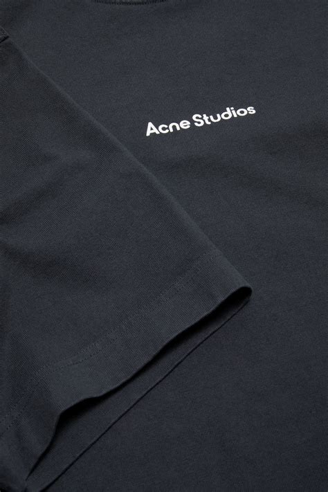 Acne Studios T Shirt Stamp Logo Relaxed Fit Black