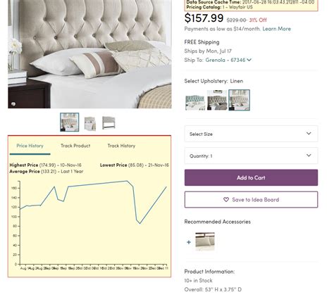 Wayfair Price History Tracker Devpost