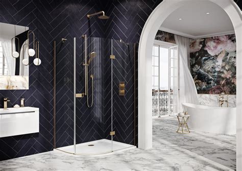 Olympia Hinged Quadrant 8×8 Brushed Brass Bathroom Depot Ie