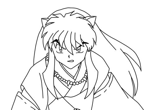 Inuyasha And Kagome Coloring Pages Cartoon Characters