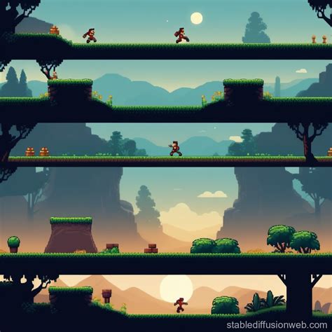 16 Bit Platformers Sprite Jump Bump Cycle Stable Diffusion Online