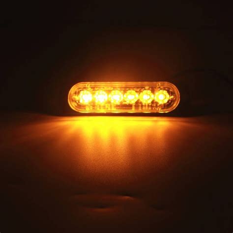 Orange 6 Led Strobe Light 2nd Driver Light For Enduro Racing 24 Red Racing