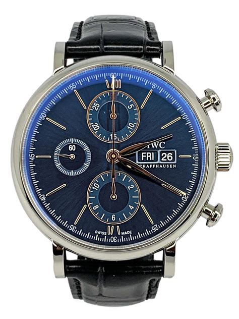 Iwc Portofino Chronograph Iw391036 Stainless Steel Blue Dial 42mm 2020