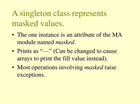 Ppt Design Of A Masked Array Facility For Python