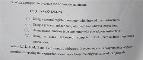 Solved Write A Program To Evaluate The Arithmetic Chegg