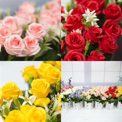 아티플라자 잉글리시로즈버드 울타리화분 실크플라워 조화꽃