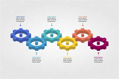 Premium Vector Cog Element For System Template For Infographic For Presentation For 6 Element
