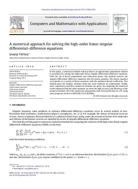 a numerical approach for solving the high order linear singular
