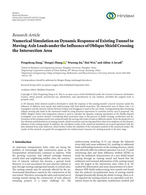 Pdf Numerical Simulation On Dynamic Response Of Existing Tunnel To