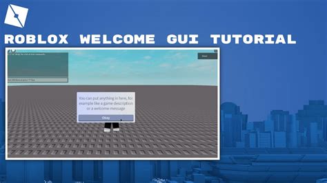 Roblox Welcome Gui Tutorial Youtube