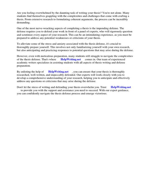 Thesis Defense Questions Pdf