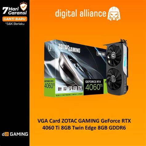 Promo Vga Card Zotac Gaming Geforce Rtx 4060 Ti 8gb Twin Edge 8gb Gddr6