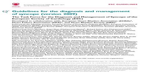 Pdf Guidelines For The Diagnosis And Management Of Syncope Dokumen Tips