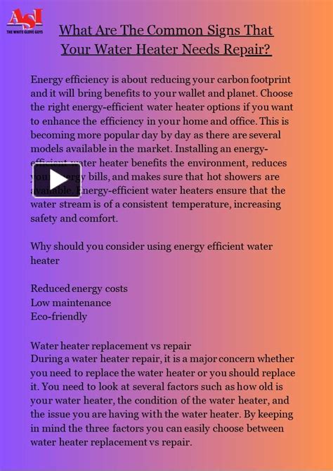 What Are The Common Signs That Your Water Heater Needs Repair 1 Presentation Free To Download