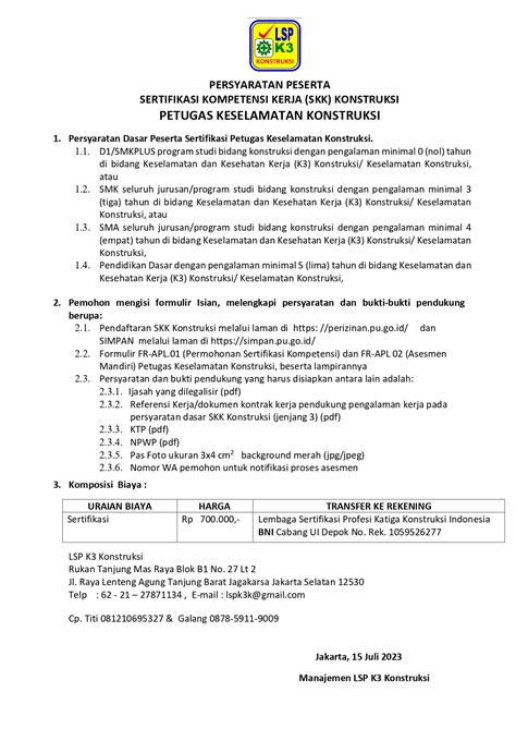 Lsp Katiga Konstruksi Indonesia