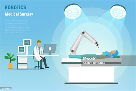 로봇 공학 의료 수술 의사는 병원에서 환자를 수술 로봇 팔을 제어합니다 과학 의료 및 의료 개념의 혁신 기술 로봇에 대한 스톡 벡터 아트 및 기타 이미지 Istock